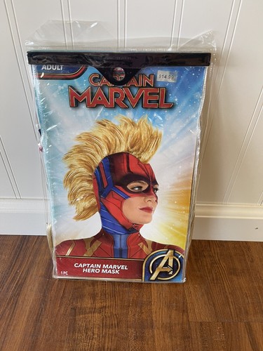 NEW Captain Marvel Hero Mask Superhero Adult One Size Cosplay Halloween ...