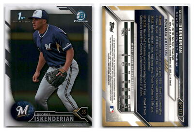 2016 Bowman Chrome Prospects #BCP187 George Iskenderian - Milwaukee ...