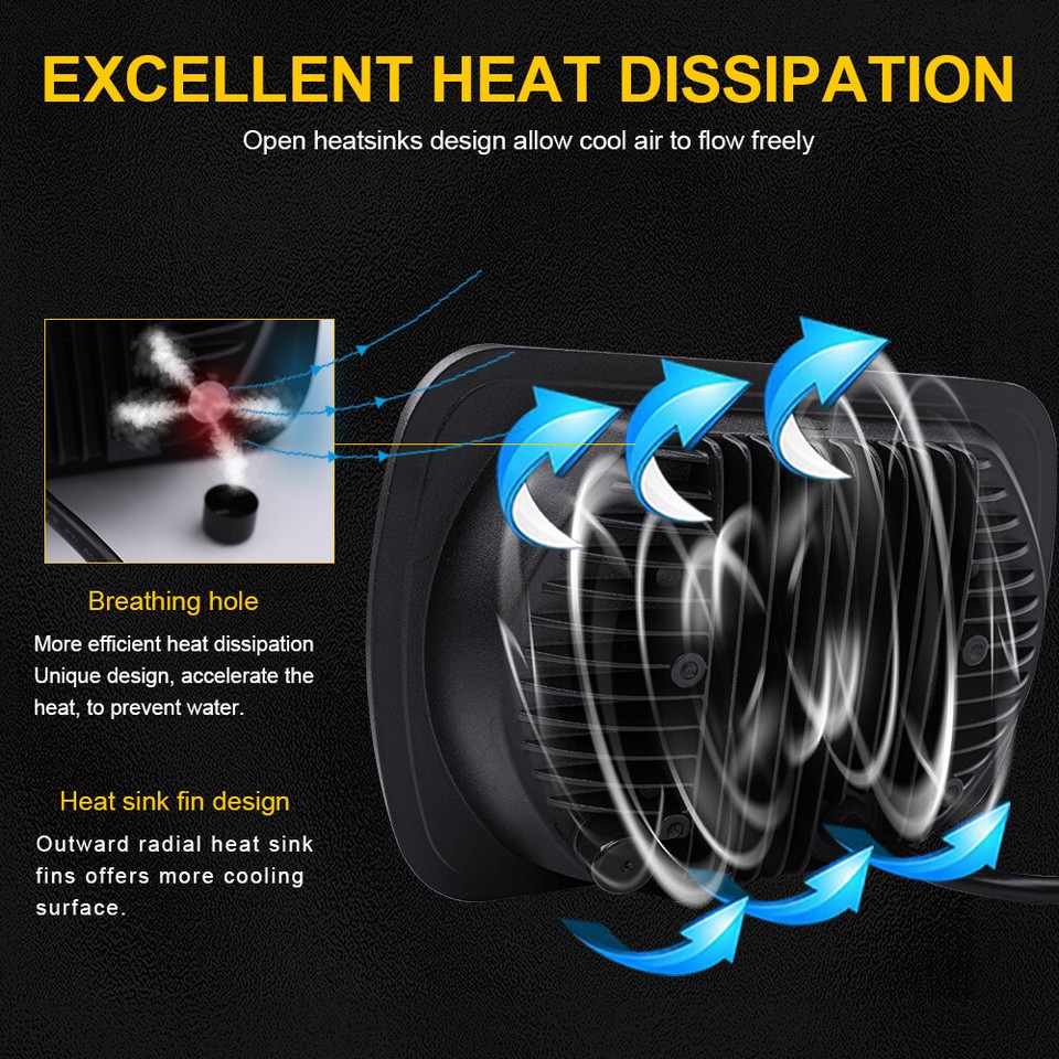 For GMC Safari C6500 C7500 Topkick 7x6" Inch LED Headlight Hi/Lo Halo ...