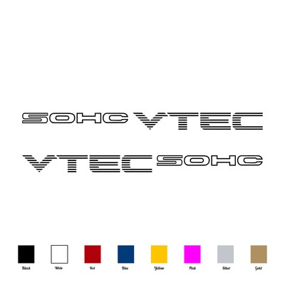 2pcs SOHC VTEC (16" x 1.125") Vinyl Decal Sticker 99-00 Honda Civic Si ...