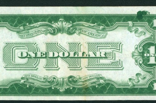 (ERROR - INK SMEAR) $1 1928 (( FUNNY BACK )) Silver Certificate PAPER ...