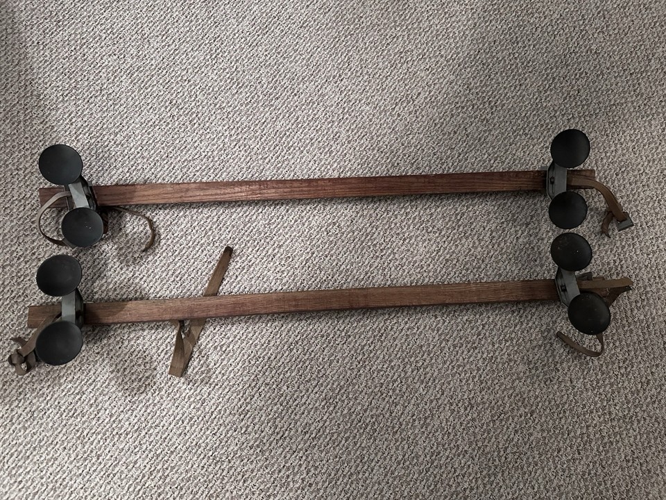 Vintage 1900s Car Oak Wood Roof Racks Skis Luggage Woody Rat Rod Custom ...