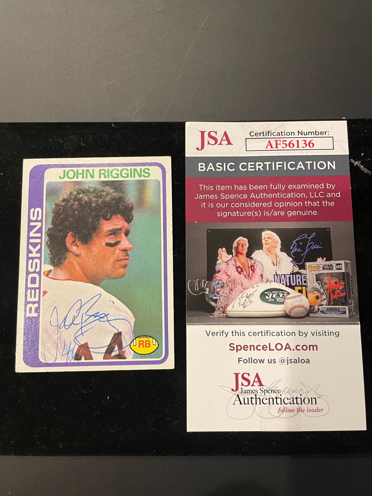 John Riggins signed 1978 Topps Card Football Hall of Fame Redskins JSA ...