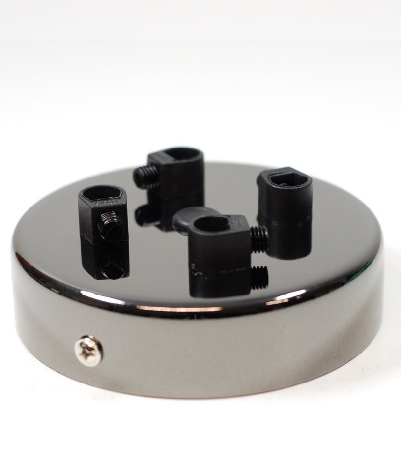 MULTI POINT DROP OUTLET PENDANT CEILING ROSE WITH CORD GRIPS | BLACK ...