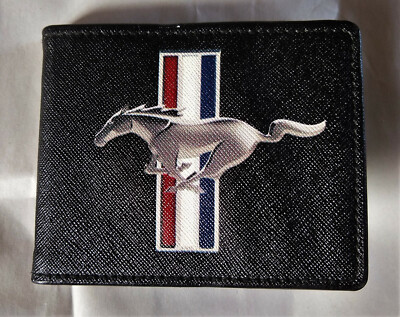 Leather style PU wallet Ford Mustang Tribar logo billfold cool gift! | eBay