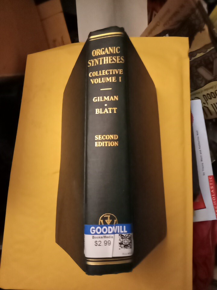 Blatt Gilman ORGANIC SYNTHESES COLLECTIVE VOL. 1 2nd Edition XLIB | eBay