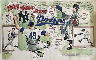 Rare Print: Bill Gallo Cartoon 1949 World Series Yankees Brooklyn ...