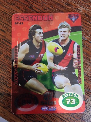 2018 AFL TEAMCOACH BATTLE TEAMS CARD - BT-13 BACKS (ESSENDON) | eBay ...