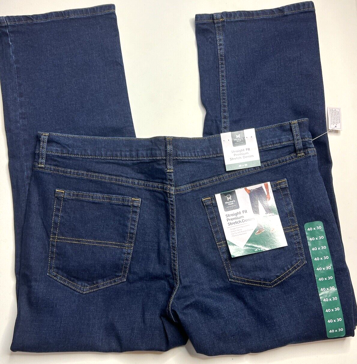 Member's Mark Straight Fit Premium Stretch Denim Jeans Size 40 x 30 ...