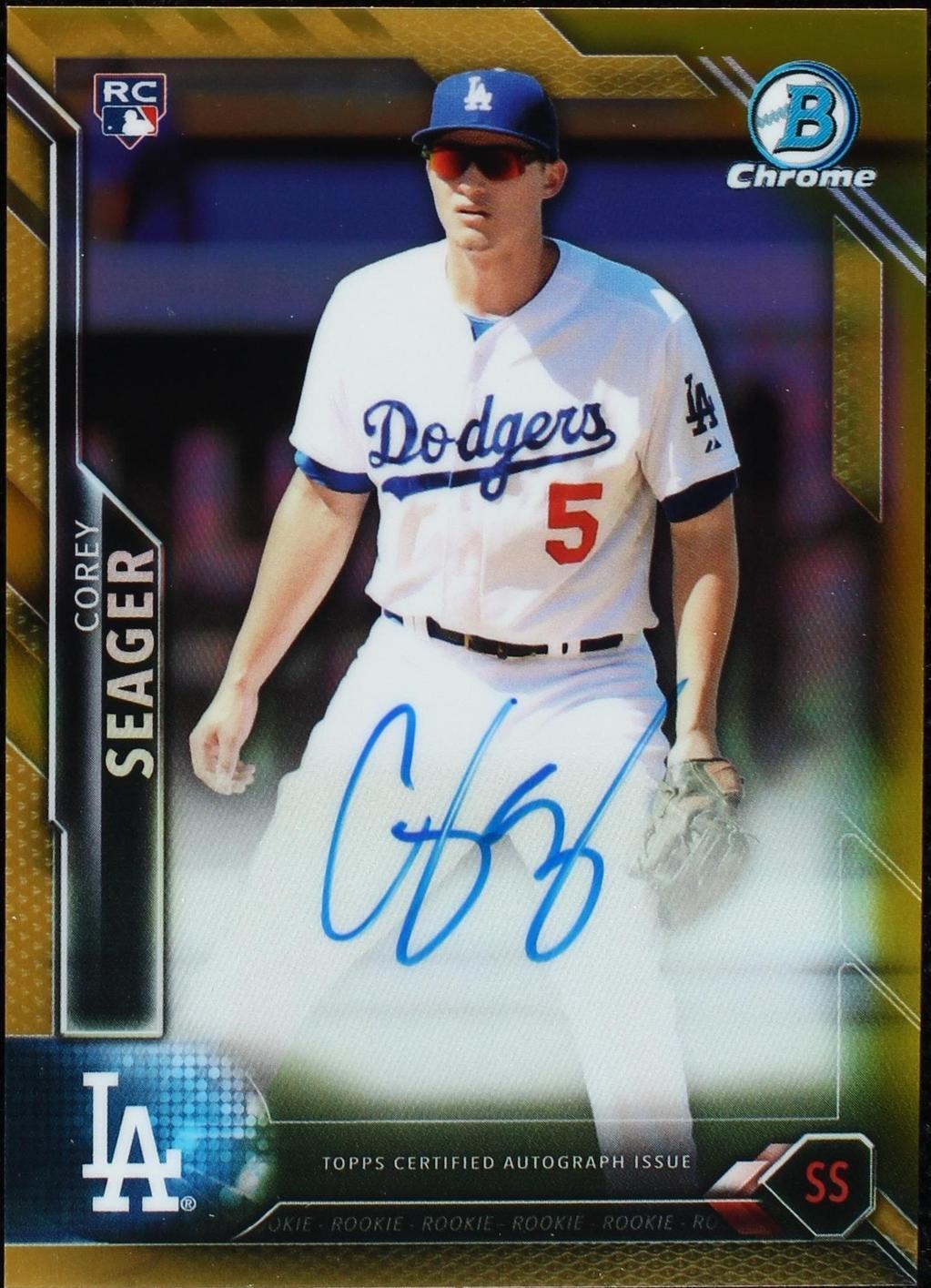 2016 Bowman Chrome - Rookie Autographs Corey Seager #BCAR-CS Gold ...