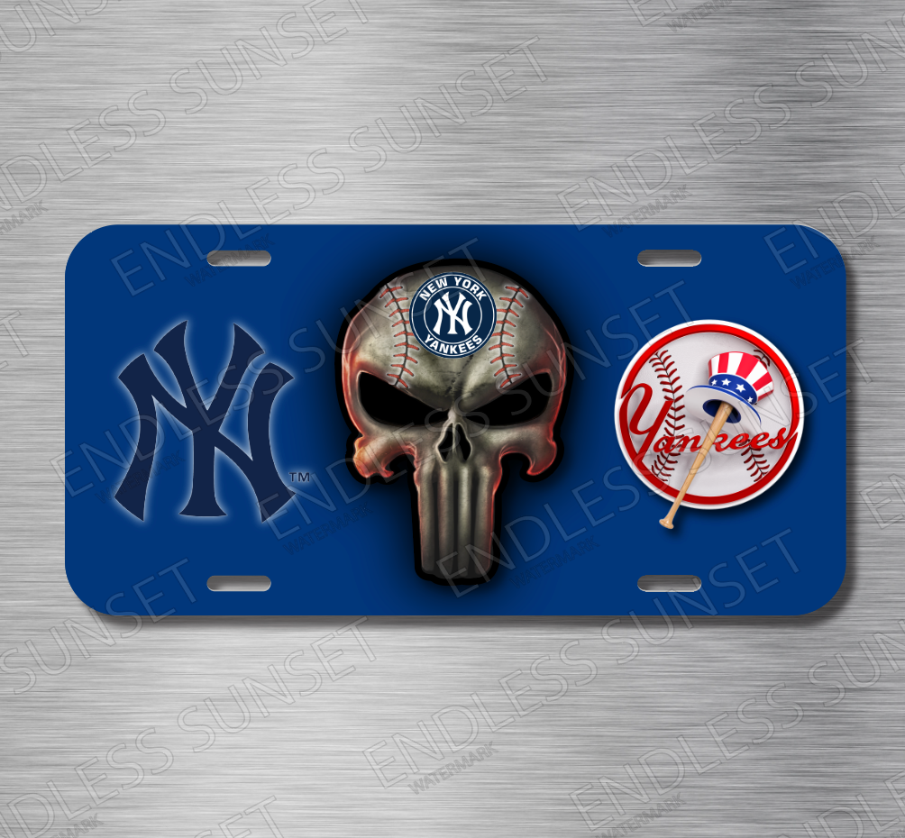 New York NY Yankees Skull Baseball USA License Plate Front Auto Tag | eBay