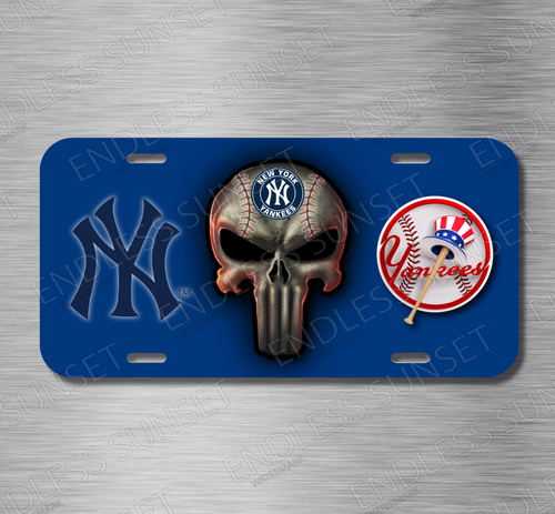New York NY Yankees Skull Baseball USA License Plate Front Auto Tag | eBay
