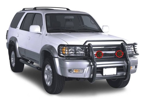 Black Horse Grille Guard Push Bar Modular Black w/7"LED fit 99-02 ...