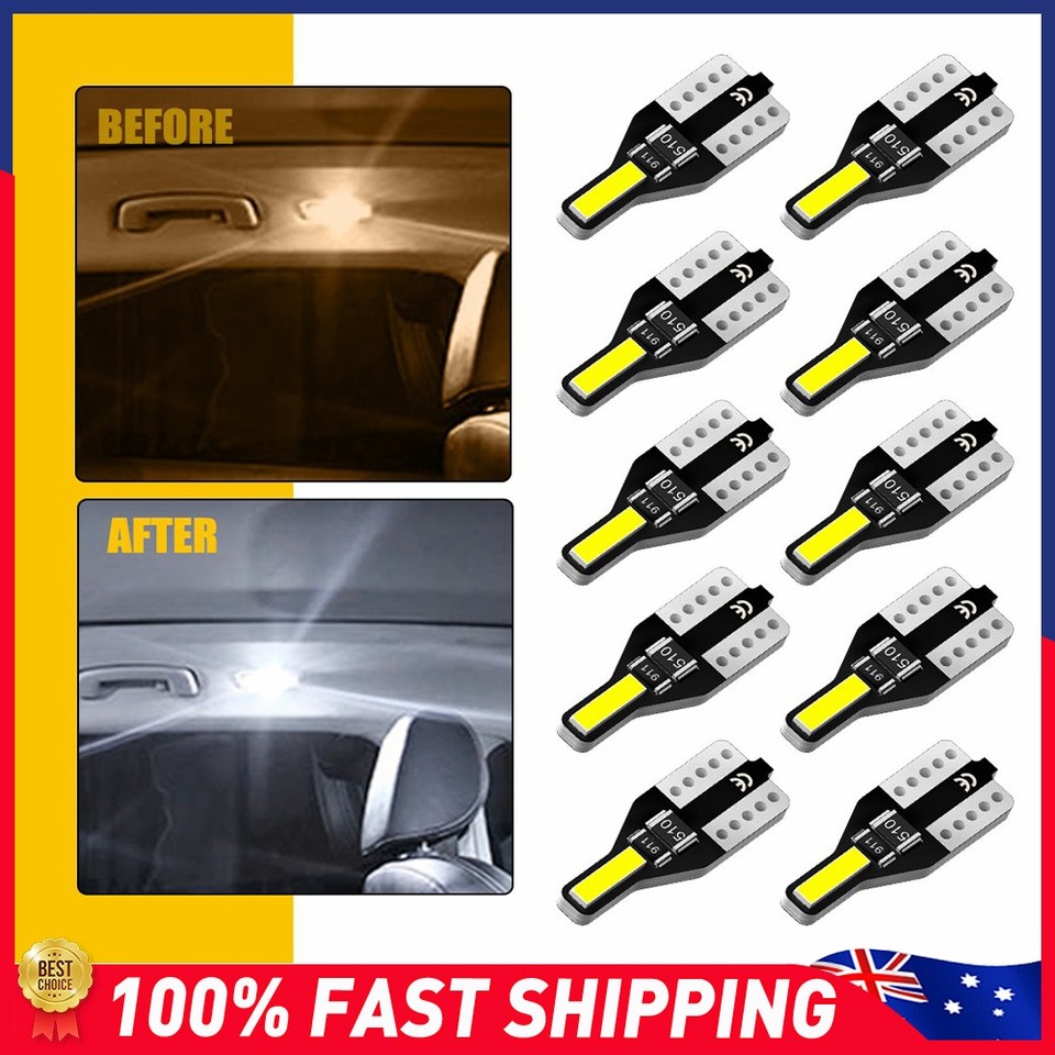 10x T10 Bulb Car LED Canbus Xenon SMD White Wedge W5W 501 Side Light ...