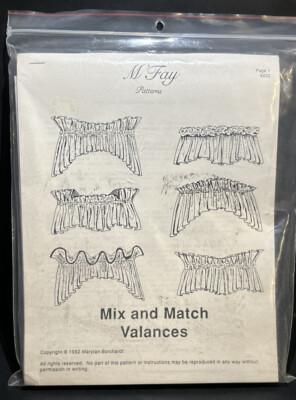 M'Fay Professional Sewing Pattern Mix And Match Valances #9202 | eBay