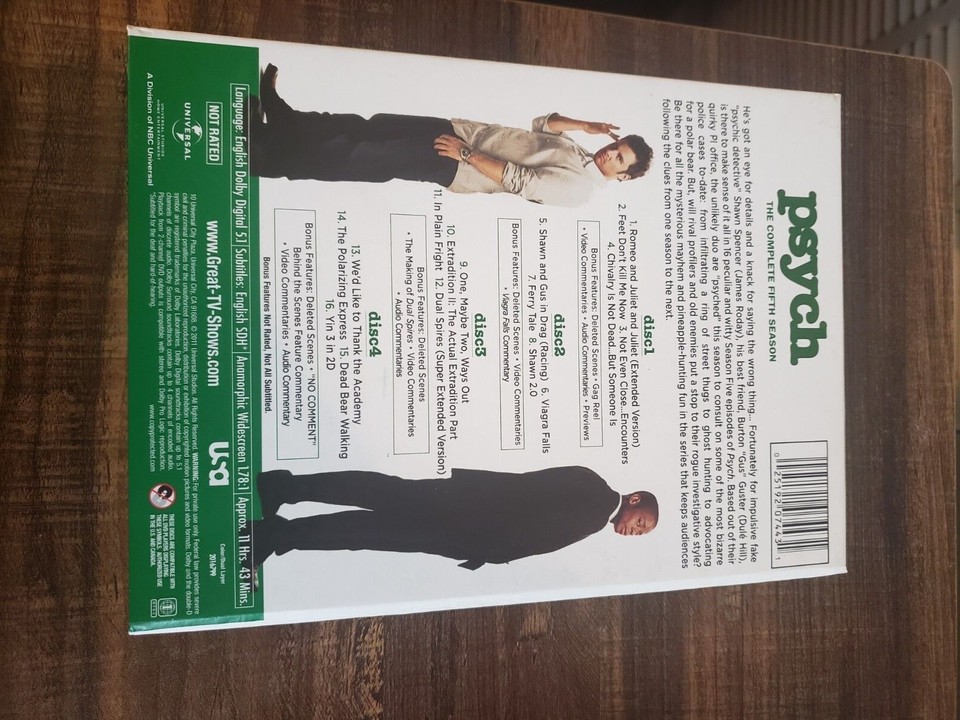 Psych: The Complete Fifth Season (DVD, 2011, 4-Disc Set) 25192074431| eBay