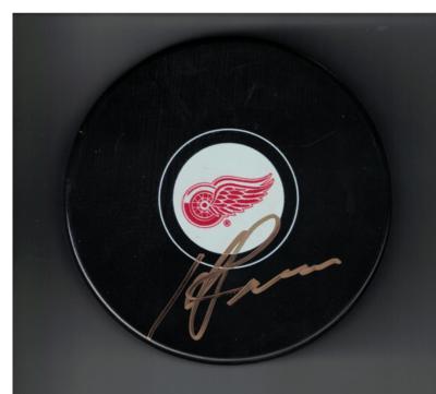 MICHAEL RASMUSSEN AUTOGRAPHED Detroit Red Wings Signed Hockey Puck | eBay