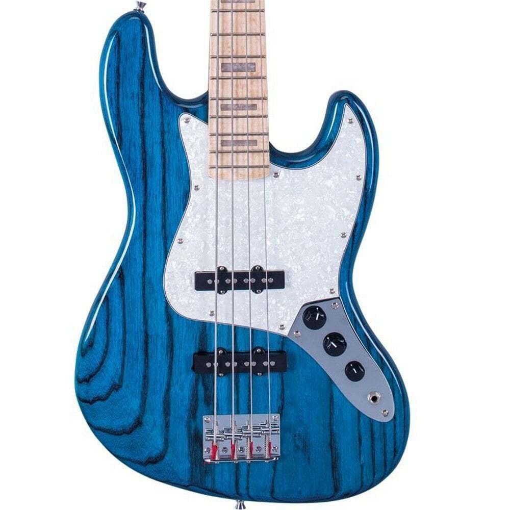 SX 8696 Jazz-Style Bass Guitar, Swamp Ash, Transparent Blue Finish ...