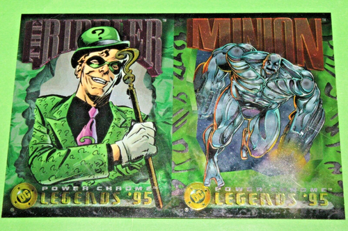 1995 DC LEGENDS POWER CHROME PROMO NEW UNCUT 2 CARD SHEET CHROMIUM ...