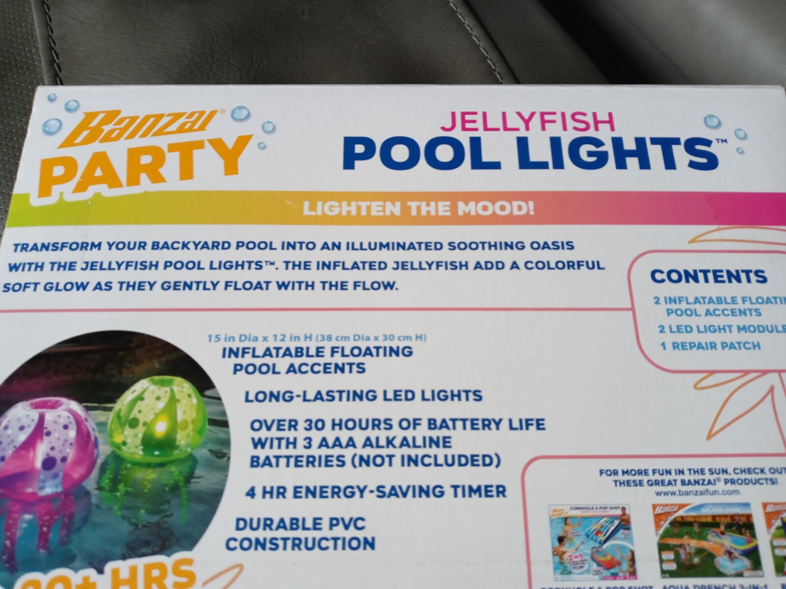 Banzai Party Floating Jellyfish Inflatable Glowing Ambient Pool Lights ...