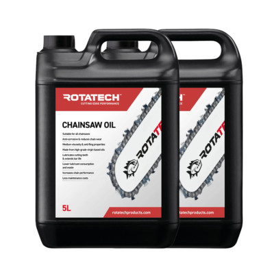Rotatech 2x5L ISO 100 Chainsaw Chain & Bar Oil All Makes & Models 10L ...