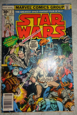 ORIGINAL Aug 1977 Star Wars Marvel Comic Book #2 1st Kenobi & Chewbacca ...