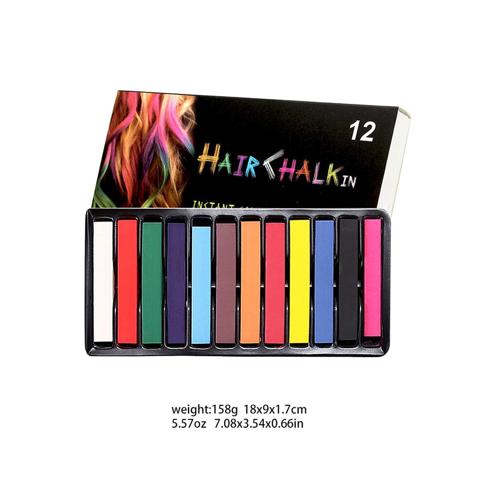 US 12 Color Set Temporary Hair Chalk Set Washable Color One-time Dye ...