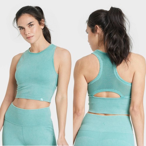 XS - Womens Seamless Mesh Back Tank Bra - JoyLab - Aqua Blue ...