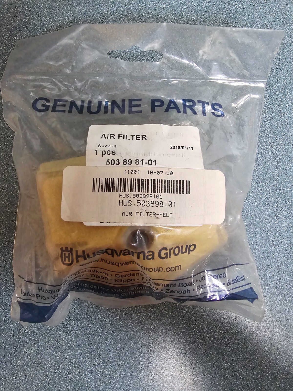 Husqvarna OEM Genuine Felt Air Filter 503898101 503 89 81-01 for sale ...