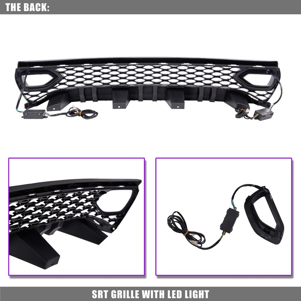 For 15-23 Dodge Charger SRT Scat Pack Style Front Upper Grille w/ LED ...