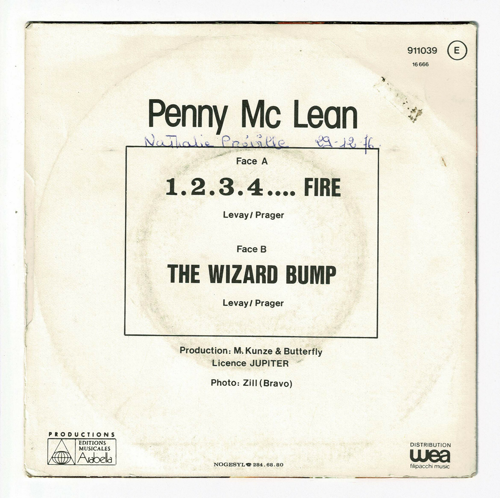 Penny Mc LEAN 45T 7" 1-2-3-4. FIRE Disc Jockey THE WIZARD BUMP ...