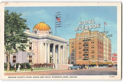 Washoe County Court House and Hotel Riverside, Reno, Nevada VTG ...