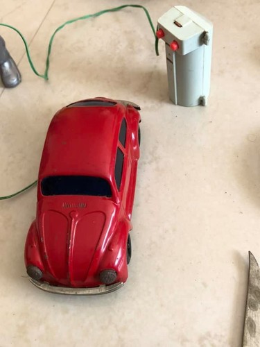 Vintage 1960s T. T. Tt Red Volkswagen VW Beetle Remote Control Tin Car ...