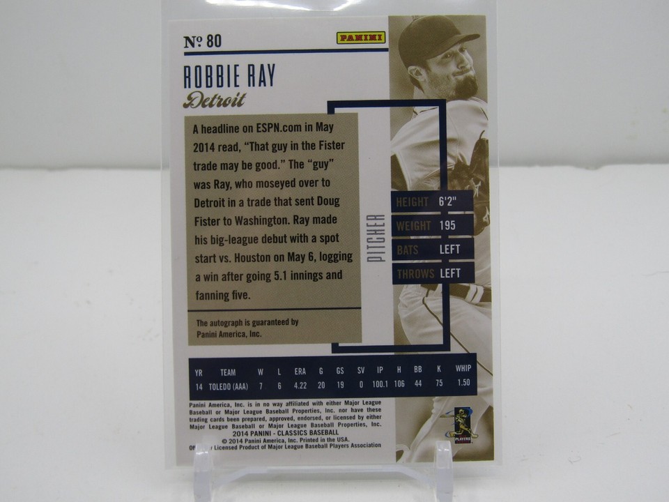 ROBBIE RAY 2014 CLASSICS ROOKIE AUTOGRAPH AUTO! RC! #068/299! DETROIT ...