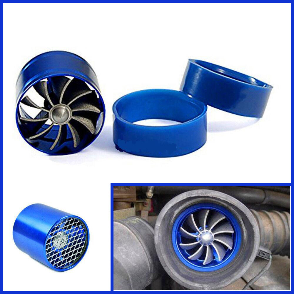 Blue Air Intake Turbonator Single Fan Turbine Turbo Supercharger Gas ...