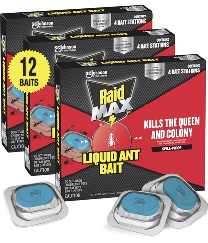 24 Bait Stations Raid Max Liquid Ant Bait Kills Ants Where They Breed ...