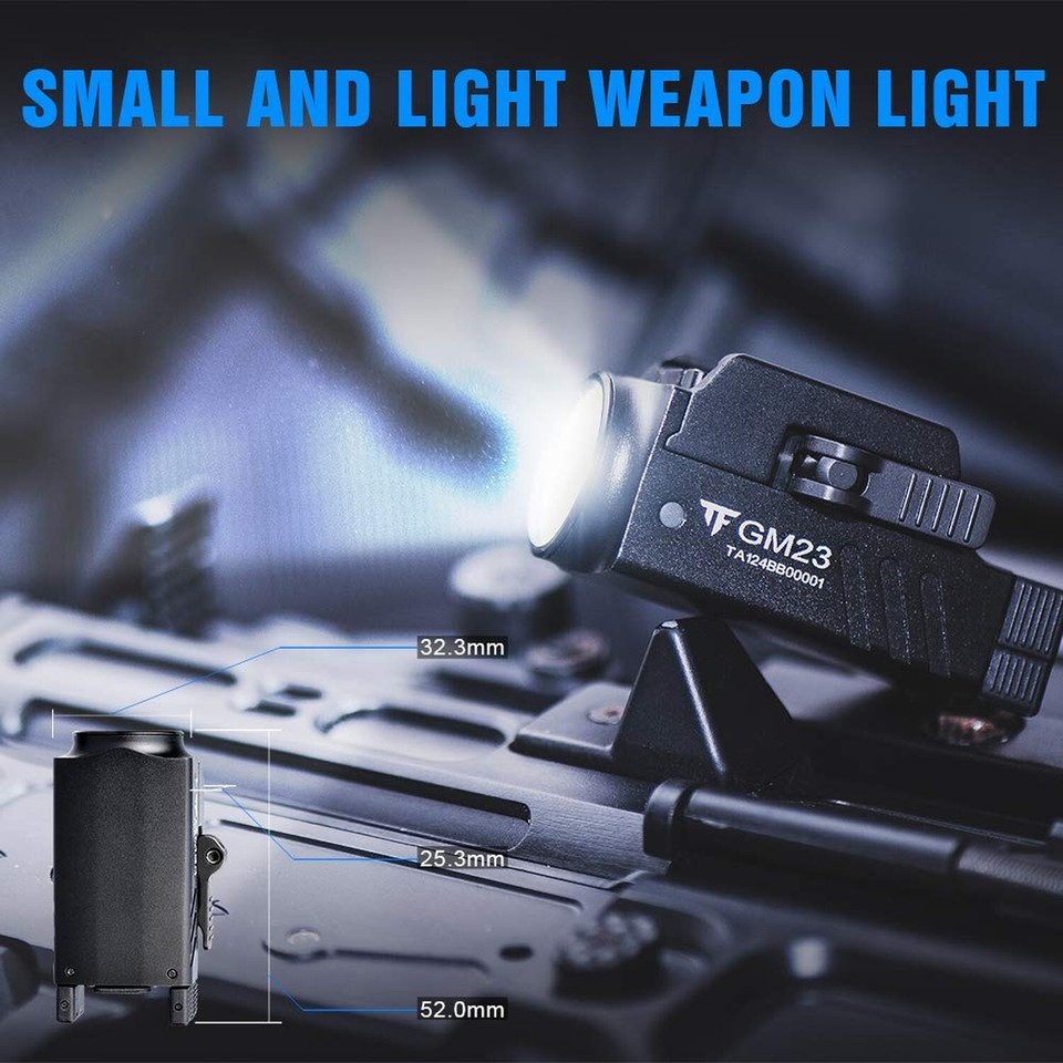 TrustFire GM23 Pistol Light 800 Lumens Bright Weapon Rail Mounted ...