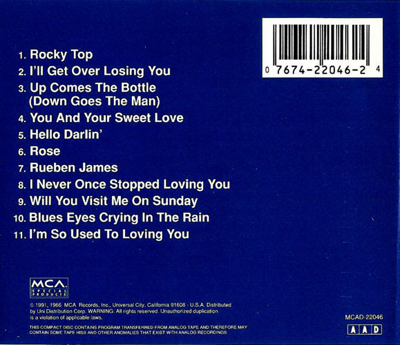 Conway Twitty Hello Darlin (CD 1991 MCA) UPC 076742204624 - MCAD 22046 ...