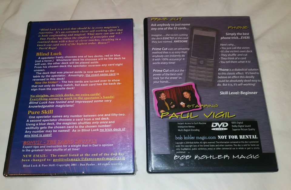 2 DVD PAUL VIGIL DAN PAULUS Card Magic ACAAN MENTALISM Mental Zarrow ...
