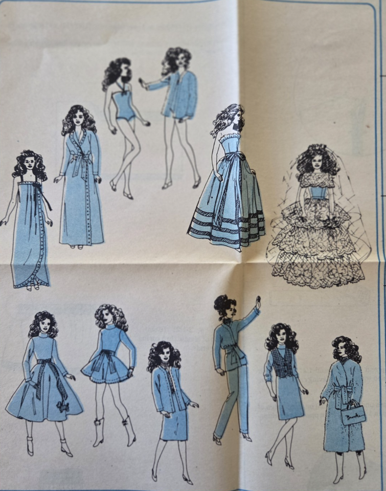McCalls Sewing Pattern 696 Doll Clothes 11.5" Brooke Shields Barbie ...