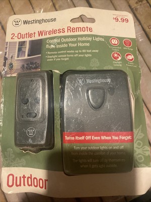 Westinghouse 2-Outlet Ourdoor Wireless Remote For Christmas Lights ...