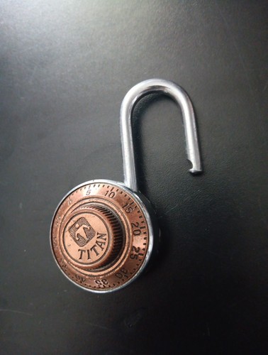 Vintage TITAN Brass/Copper Rotary Dial Combination Safe Pad Lock*tested ...