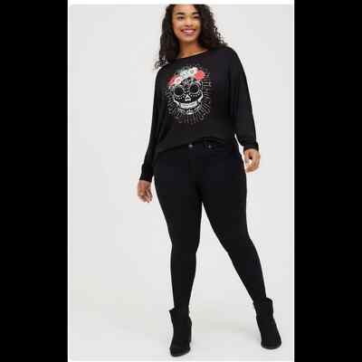Torrid Super Soft Skull Black Dolman Tee Size: 3 | eBay
