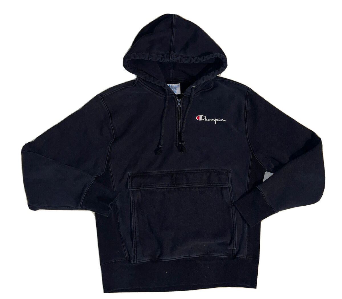 VTG Champion Reverse Weave Black Anorak Zip Hoodie M VTG Champion Reverse Weave Black Anorak Zip Hoodie M