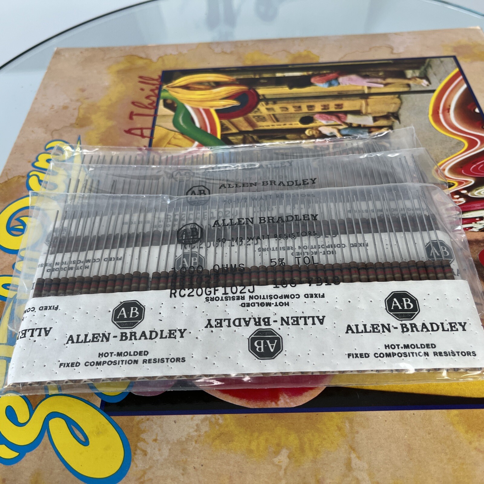 NOS 50 Allen Bradley RC20GF102J 1K 1/2W 5% Carbon Composition Resistors ...