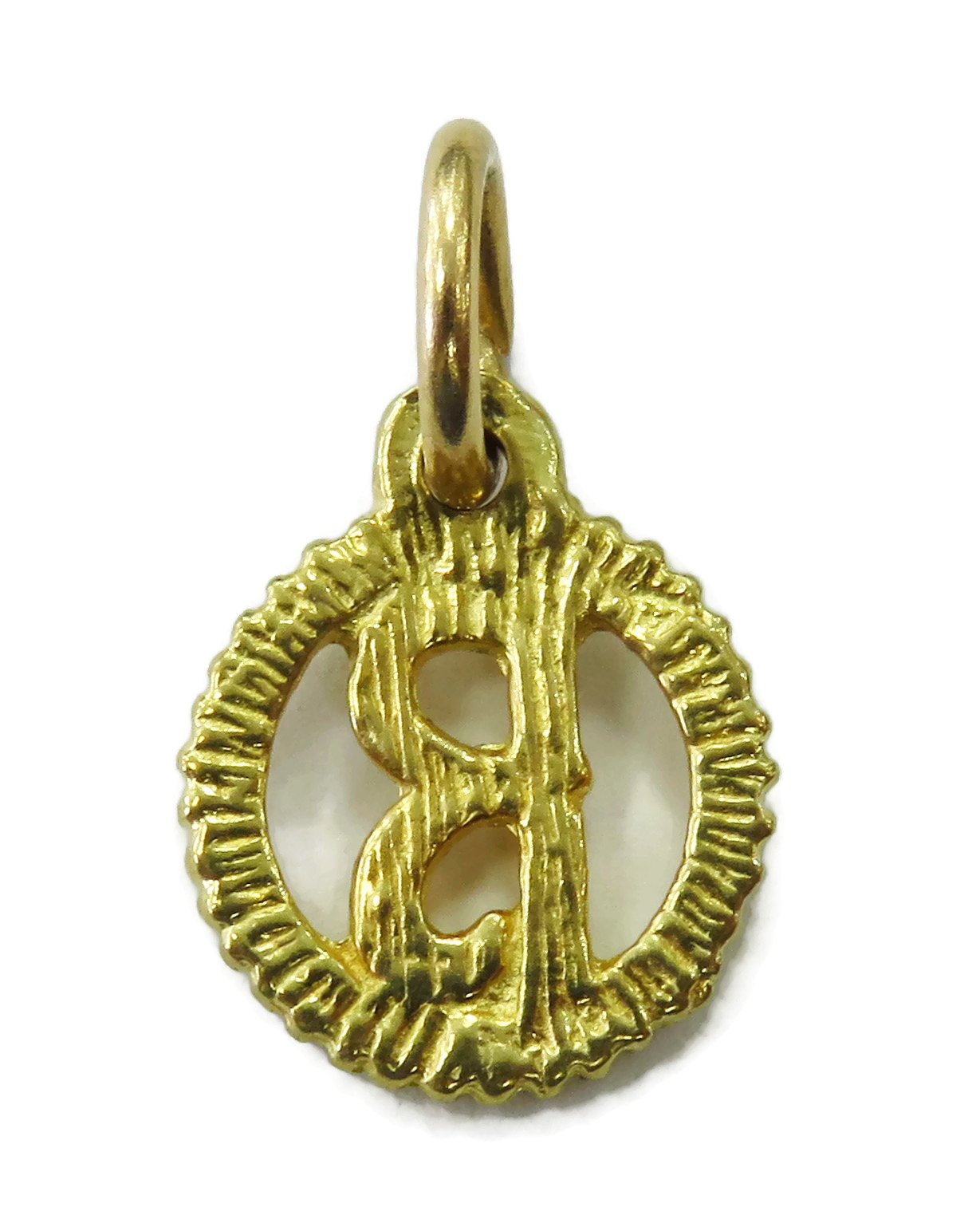 10K Yellow Gold Initial Letter " B " Charm Necklace Pendant ~ 0.6g | eBay