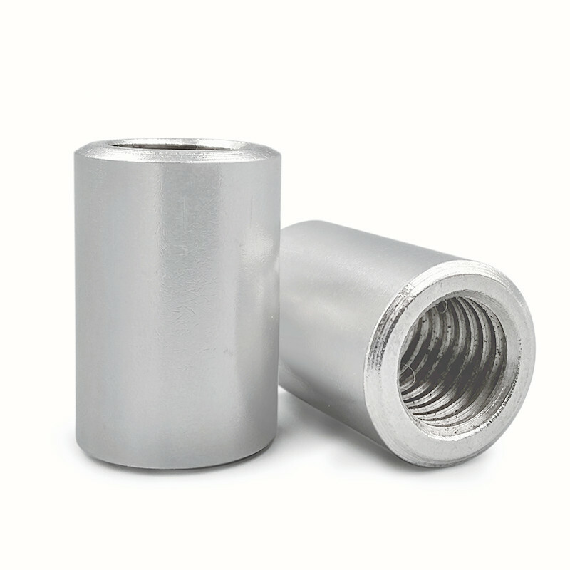 304 Stainless Steel Long Round Connector Nut Full Thread Sleeve Rod Bar ...