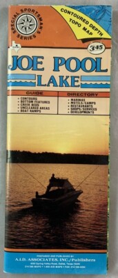 A.I.D. Contoured Depth Topo Map Joe Pool Lake Texas | eBay