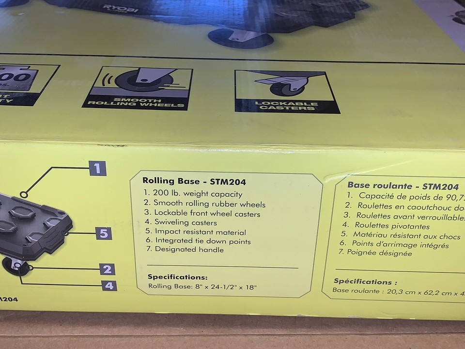 RYOBI Rolling Base Modular Wheel Dolly 18" Multi-Purpose 200 lb ...