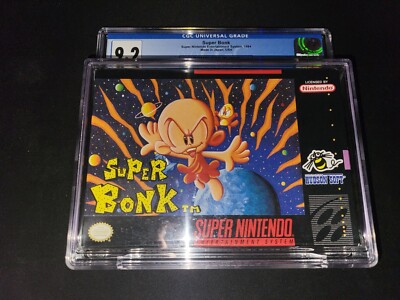 Super Bonk Hudson Soft Super Nintendo SNES NRMT CGC 9.2 Graded Complete ...